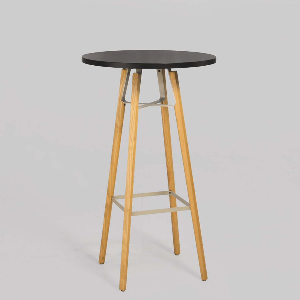 Miete den Stehtisch LIU Ø65 Schwarz / Eiche bei Adexpo.